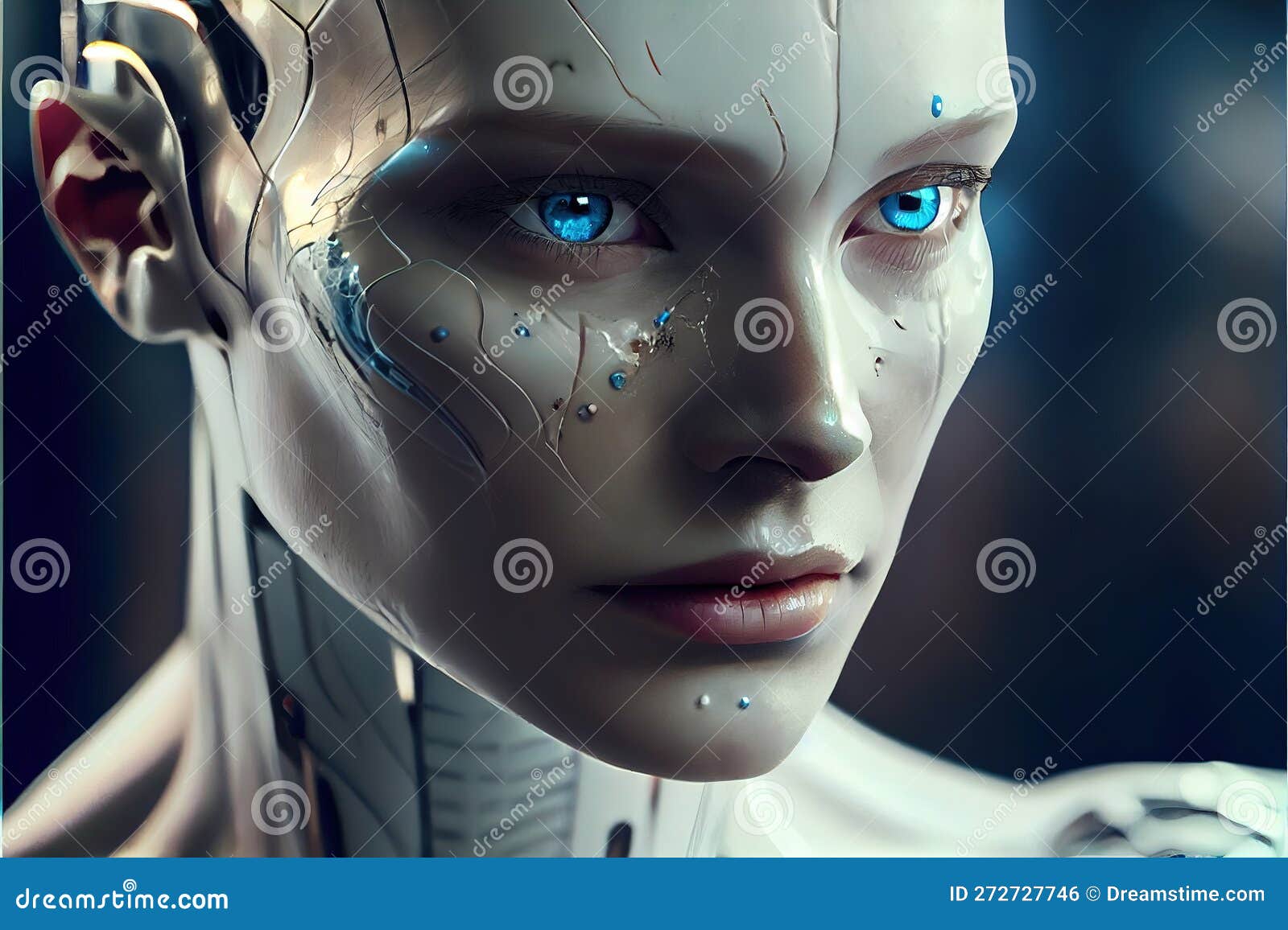 Wondrous Portrait of Artificial Intelligent Humanoid Robot in Skeleton ...