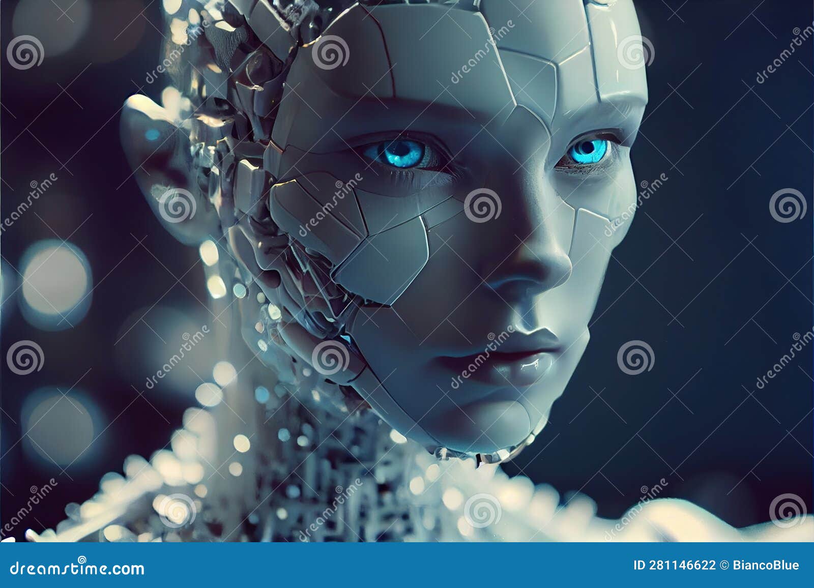 Portrait Of Artificial Intelligence Avatar. Iridescent Synthetic ... Portrait Of Artificial Intelligence Avatar. Iridescent Synthetic ...