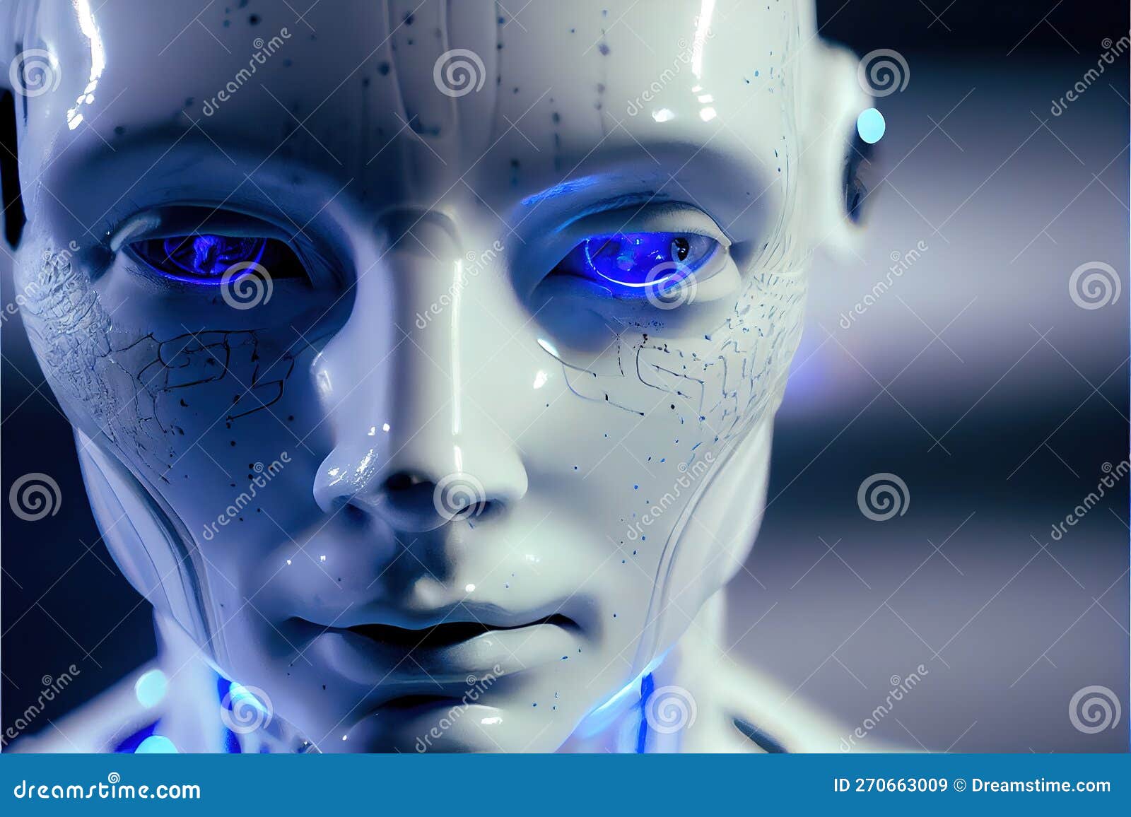 Wondrous Portrait of Artificial Intelligent Humanoid Robot in Skeleton ...
