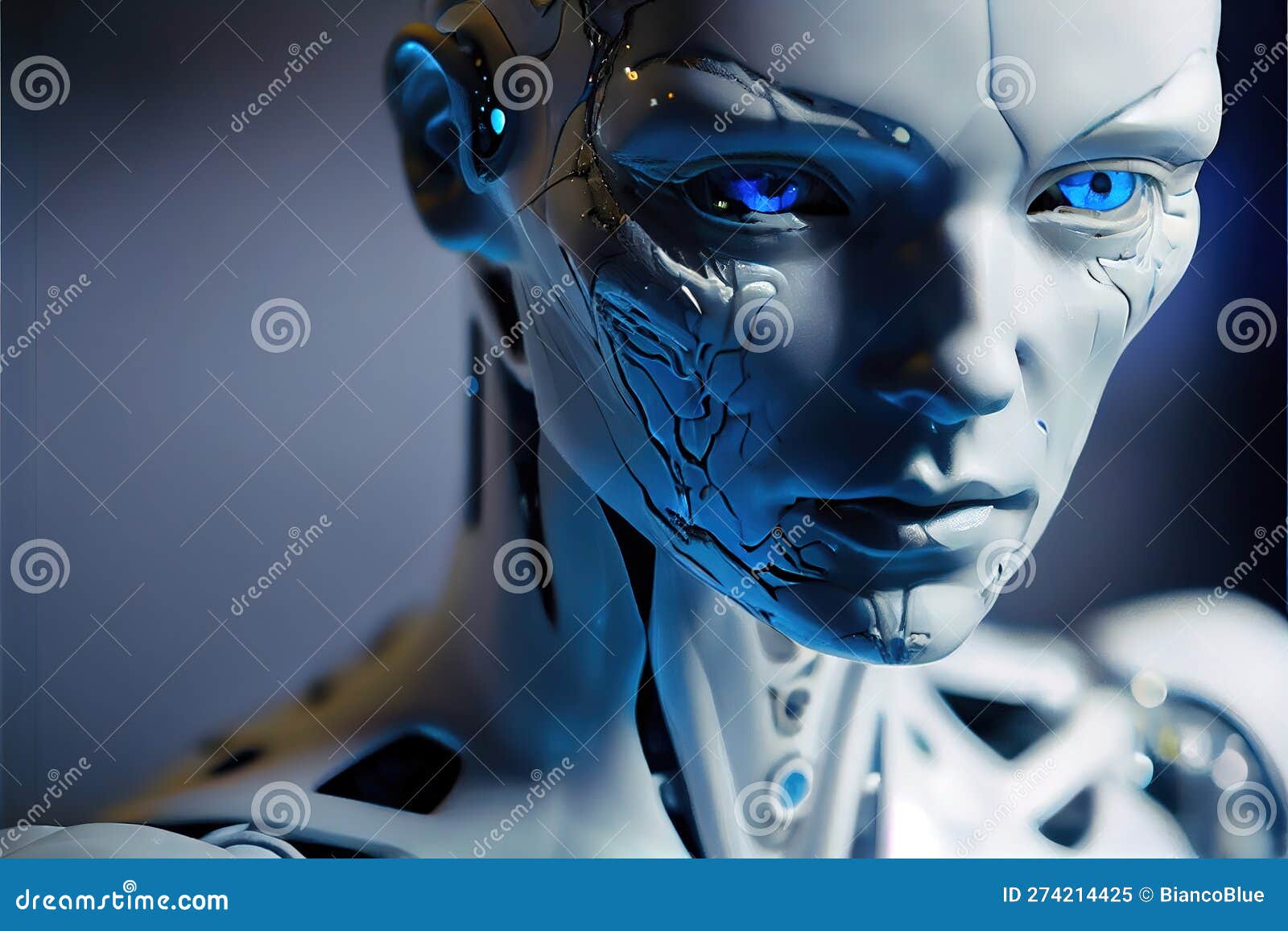 Wondrous Portrait of Artificial Intelligent Humanoid Robot in Skeleton ...