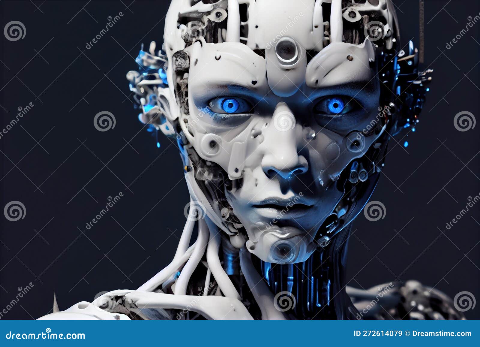 Wondrous Portrait of Artificial Intelligent Humanoid Robot in Skeleton ...