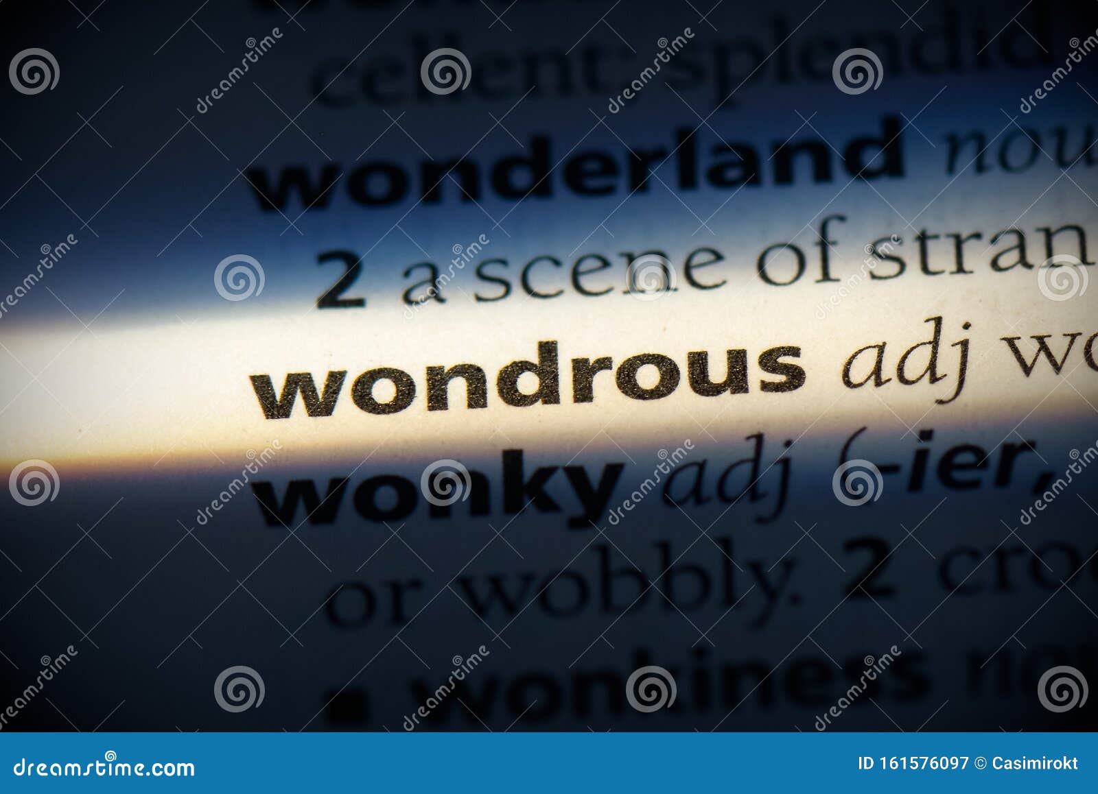Wondrous stock image. Image of word, english, macro - 161576097