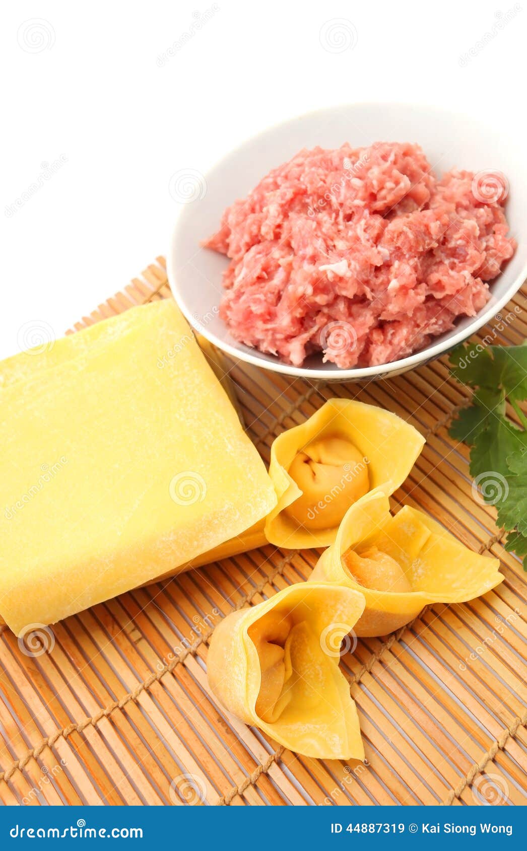 Wonton raw ingredients stock image. Image of chinese - 44887319