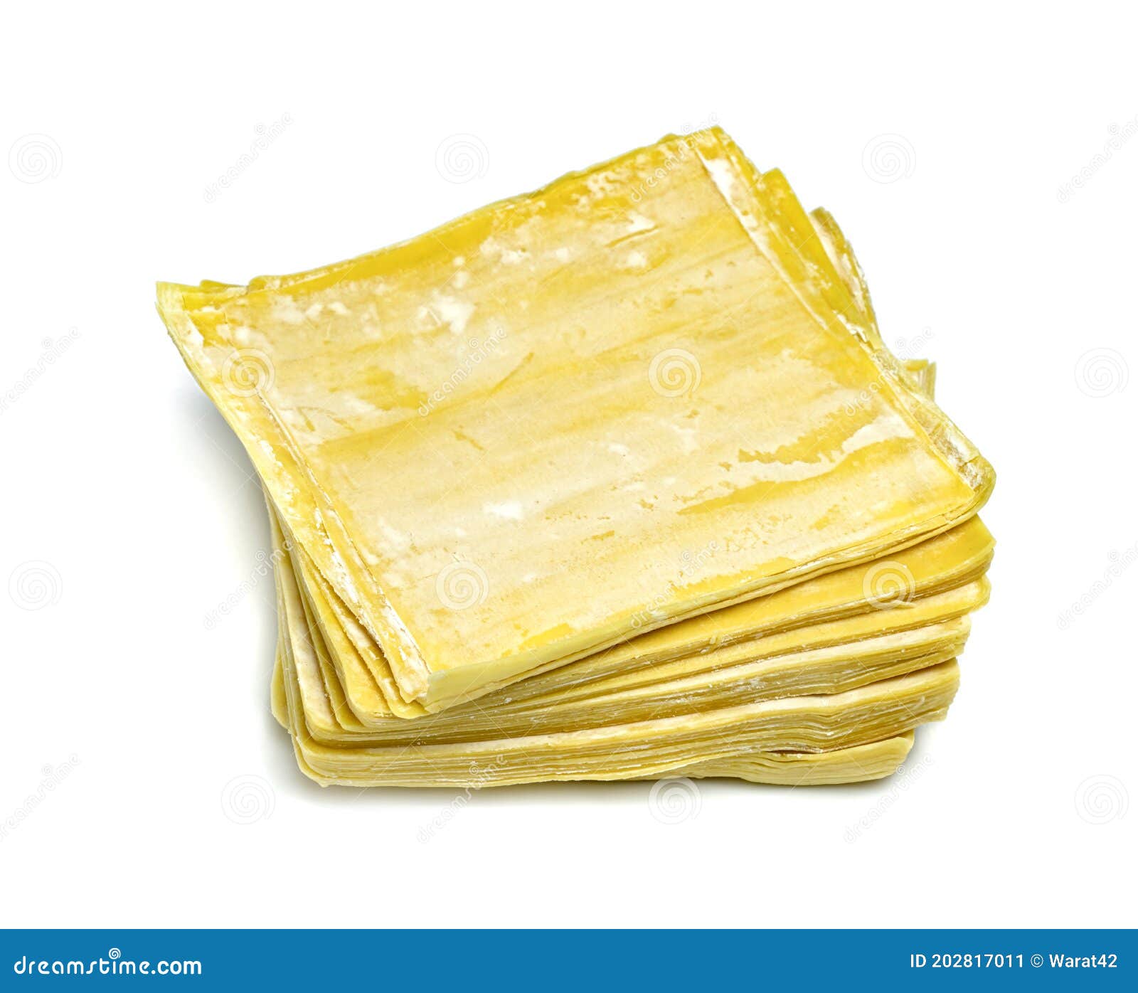 Wonton Wrapper Isolated on White Background Stock Image - Image of meat ...