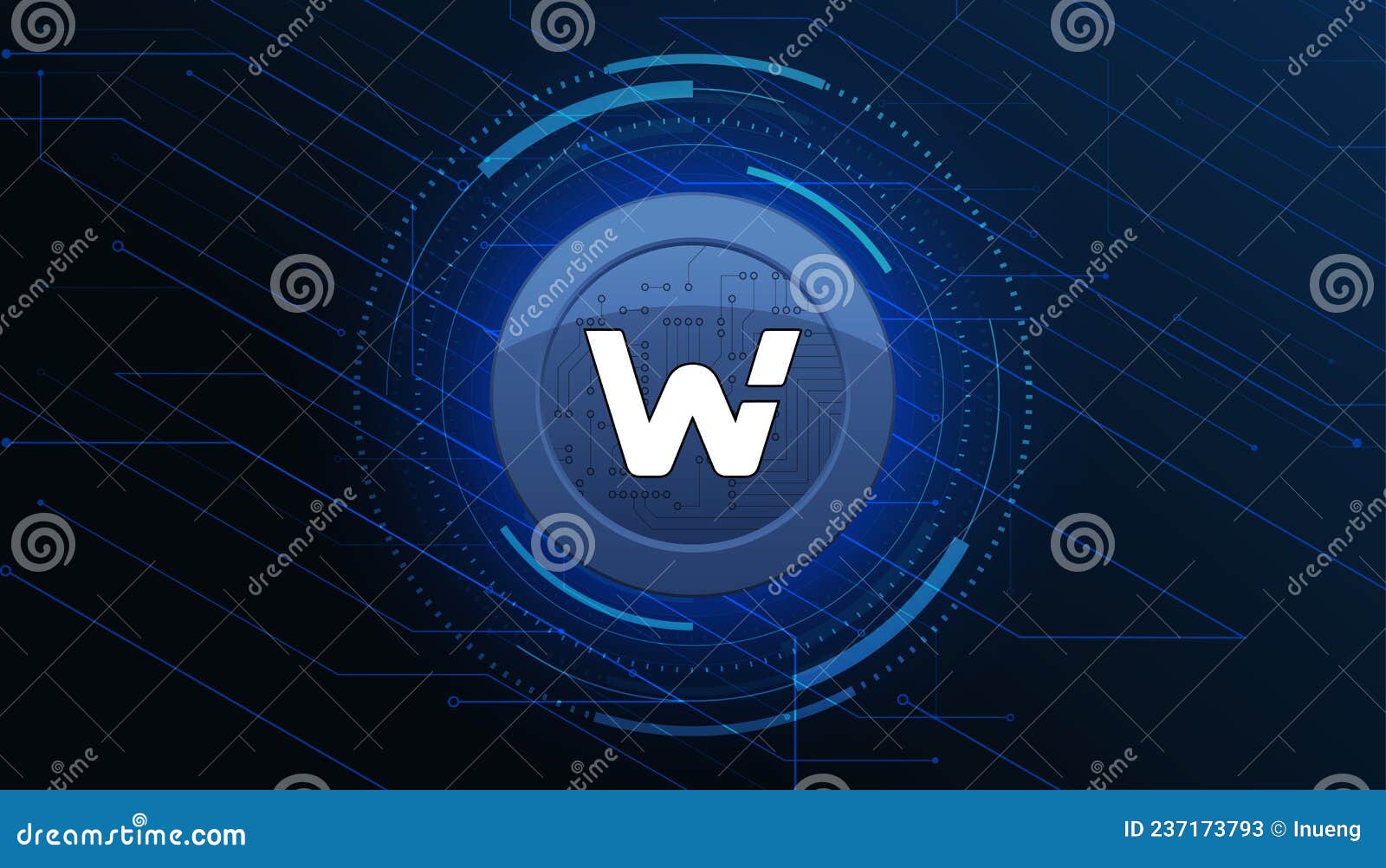 WOO Network Coin Banner. WOO Coin Cryptocurrency Concept Banner ...