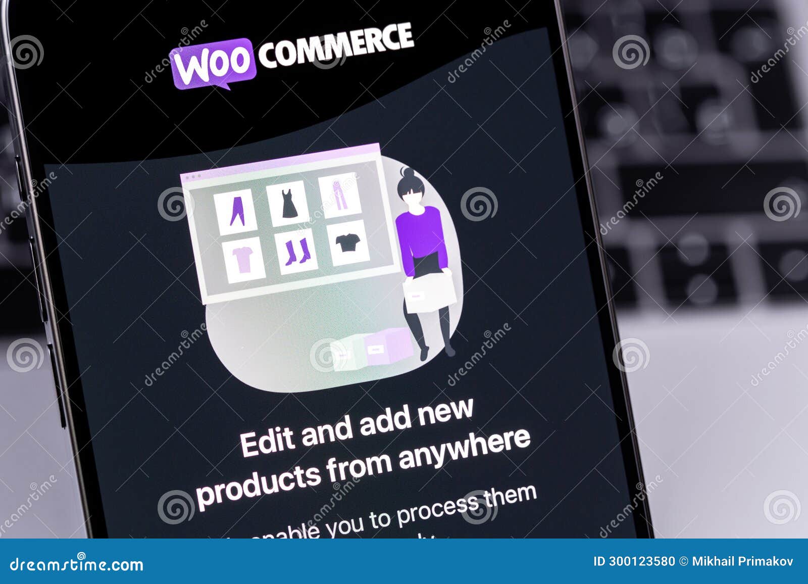 WooCommerce (Woo) Logo on a Screen Smartphone IPhone Closeup ...