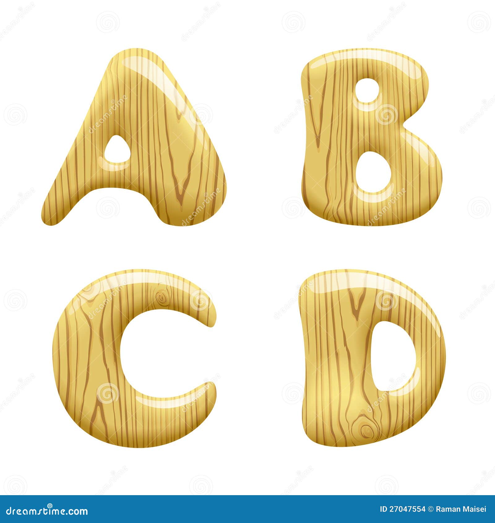 Wood Alphabet Letters stock vector. Illustration of glossy - 27047554