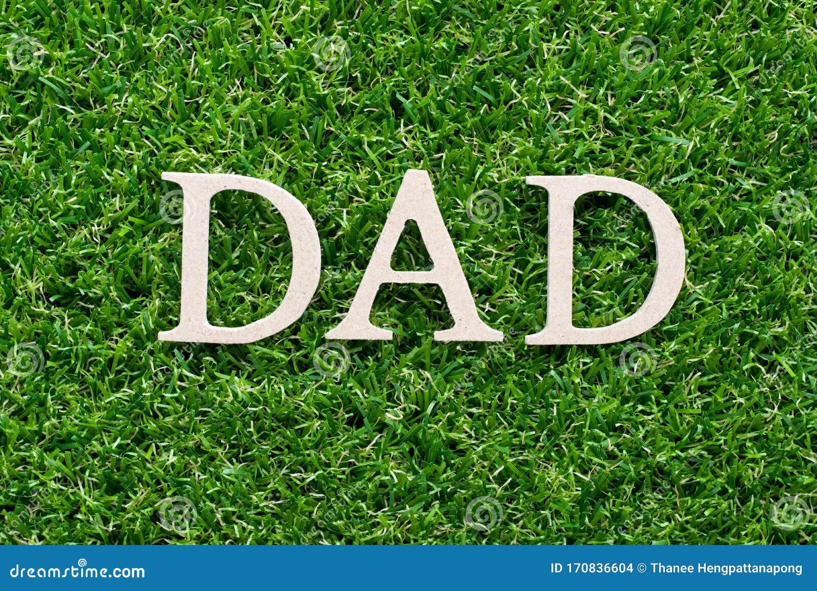 Wood Alphabet in Word Dad on Green Grass Background Stock Photo - Image ...
