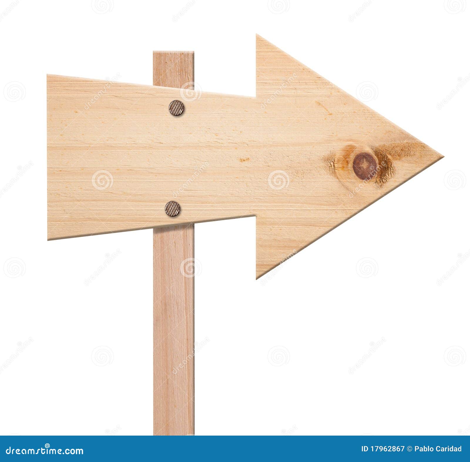 Wood arrow sign isolated, stock image. Image of information - 17962867