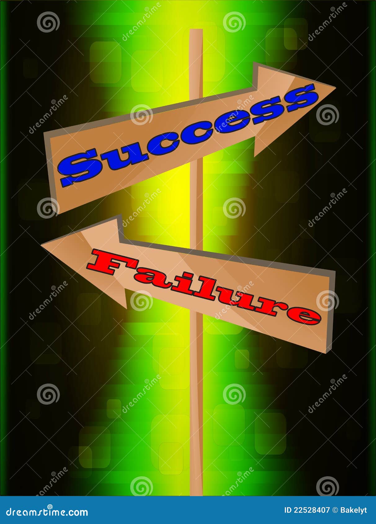 Wood Arrows Success and Failure Stock Vector - Illustration of pointer ...