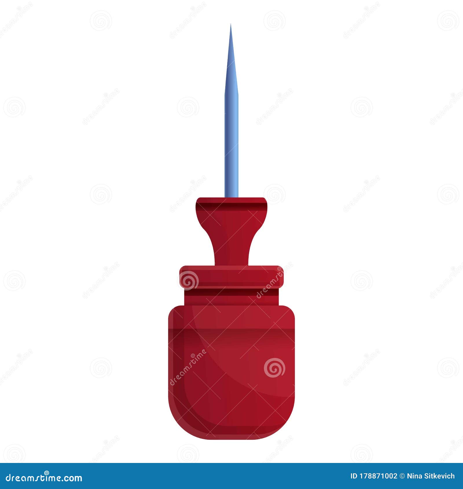 Wood Awl Handle Icon, Cartoon Style Stock Vector - Illustration of ...