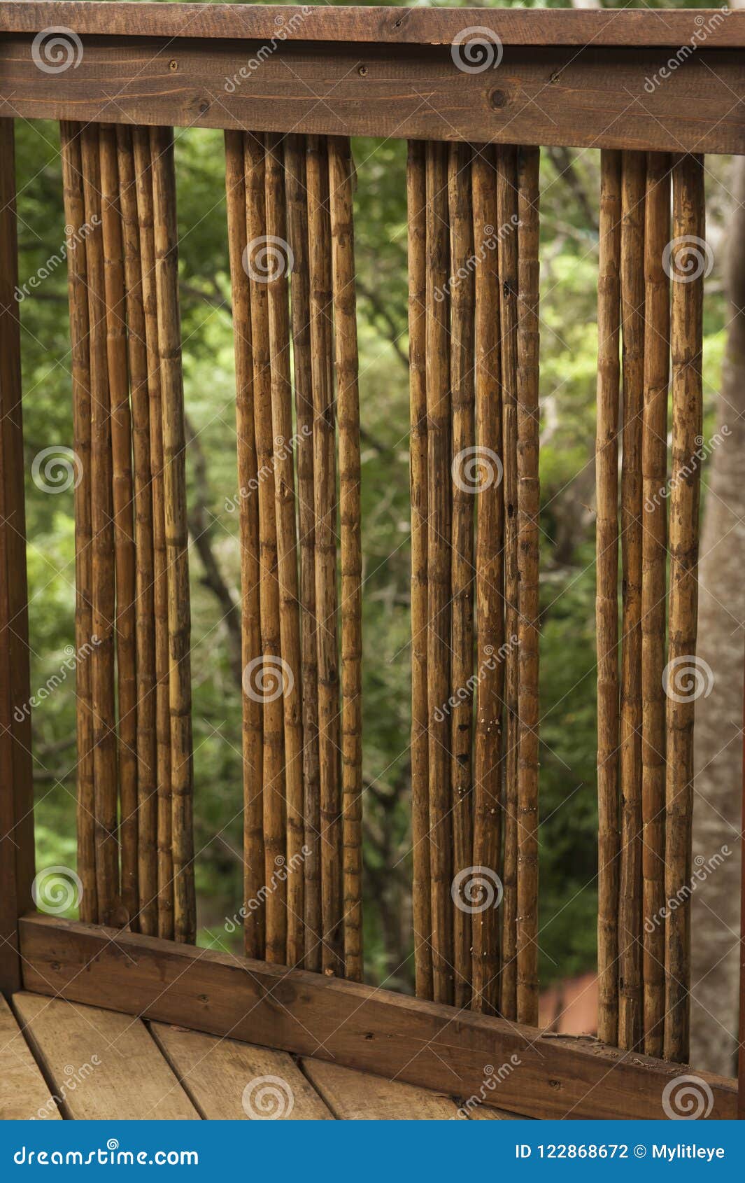 Wood and Bamboo Deck Railing Stock Photo - Image of costa, rica: 122868672