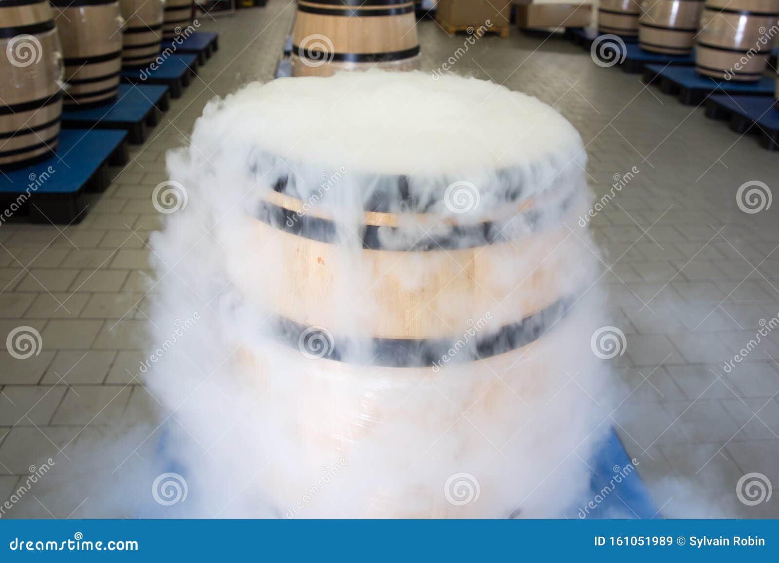 Wood Barrel with Smoke Dry Ice Stock Image - Image of fermentation ...