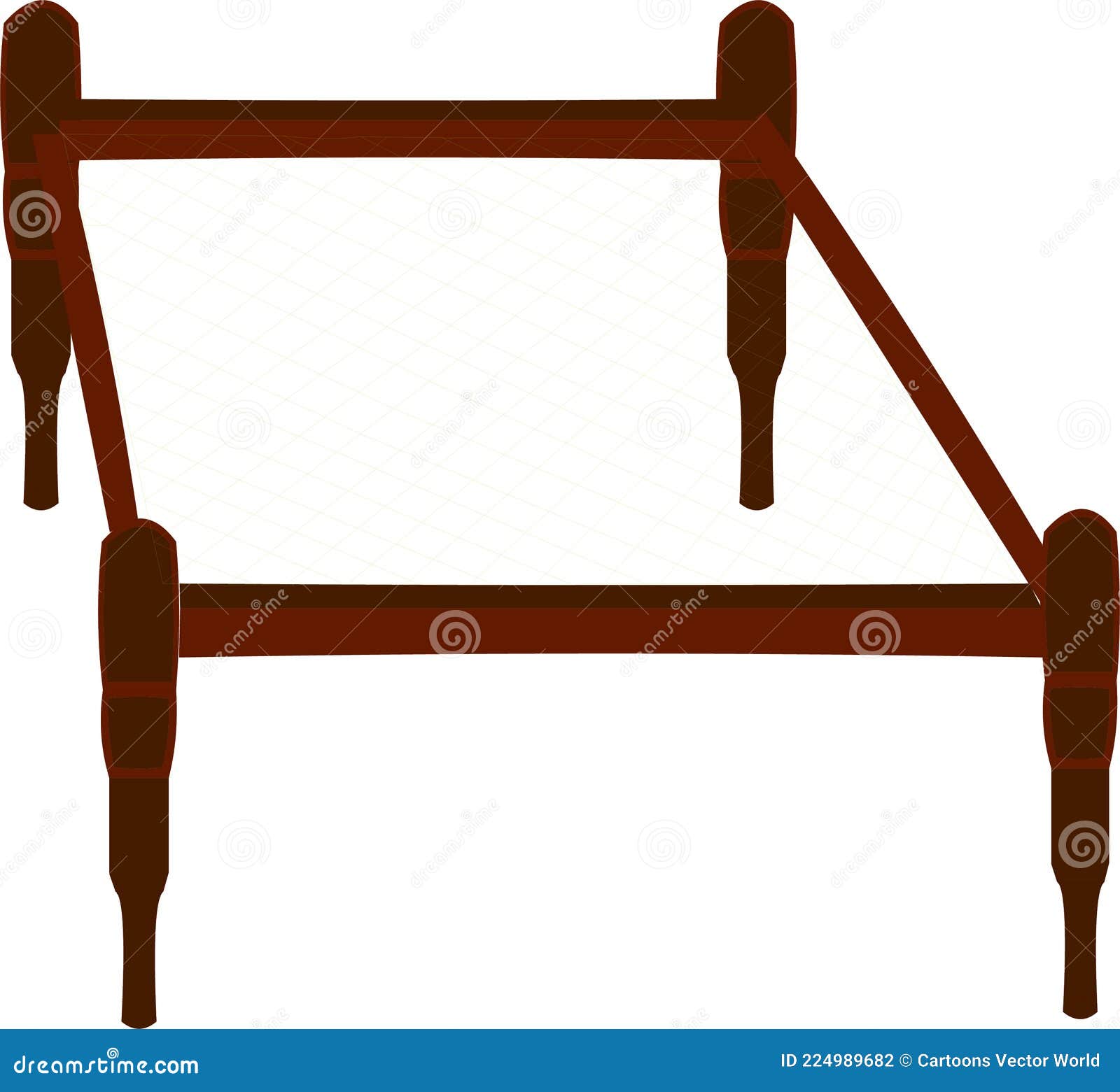 Wood Bed Frame Vector Artwork Stock Vector - Illustration of floor ...