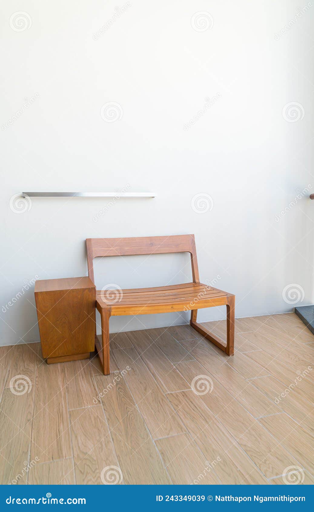 Wood bench on a balcony stock image. Image of natural - 243349039