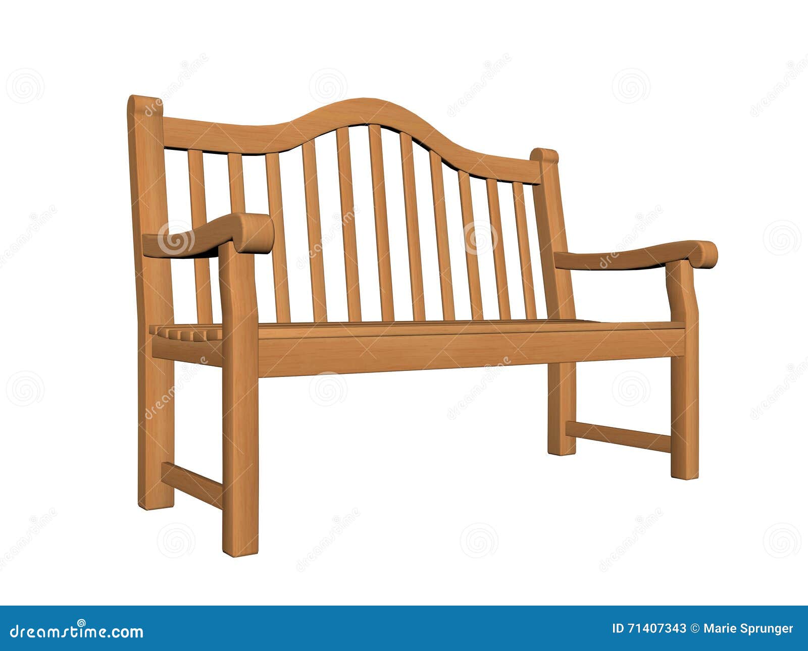 Wood bench - 3d render stock illustration. Illustration of empty - 71407343