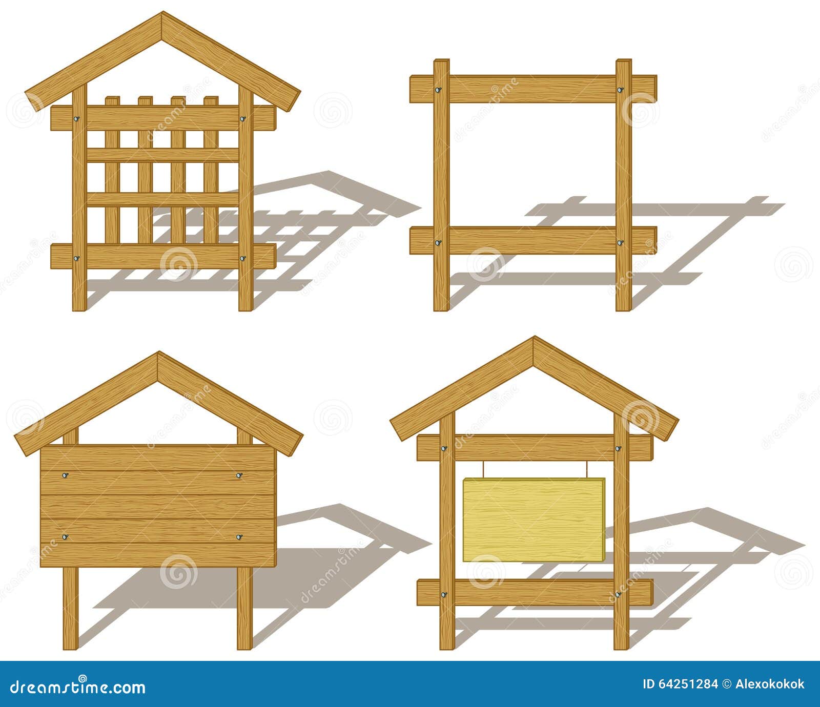 Wood billboards stock vector. Illustration of roof, retro - 64251284
