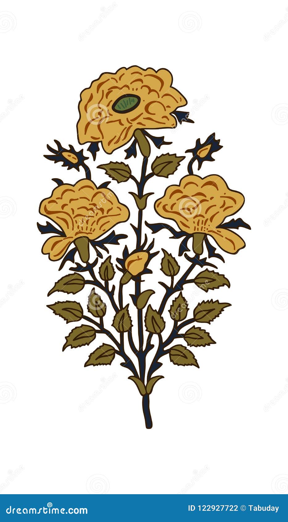 Floral blockprint element. stock vector. Illustration of india - 122927722 Floral blockprint element. stock vector. Illustration of india - 122927722