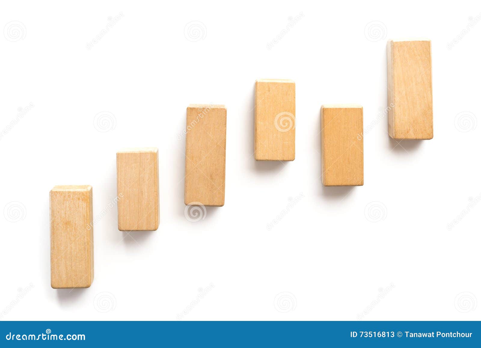 Wood Block Stacking As Step Stair. Stock Image - Image of white, grow ...