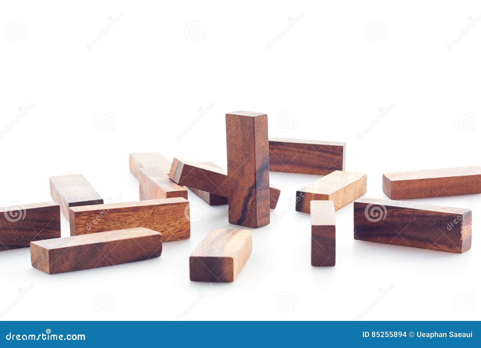 Wood Block on White Background. Stock Photo - Image of piece, pile ...