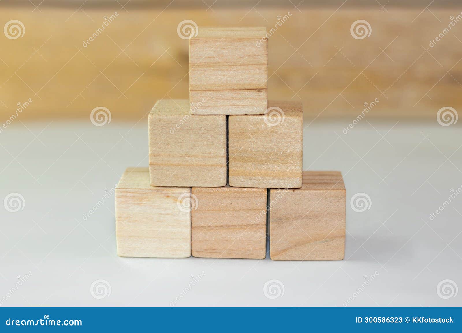 Stack of Blank Wooden Blocks on a Desk Stock Image - Image of building ...