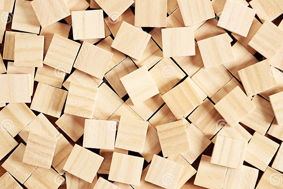 Wood Blocks Background with Empty Blocks Stock Photo - Image of flat ...