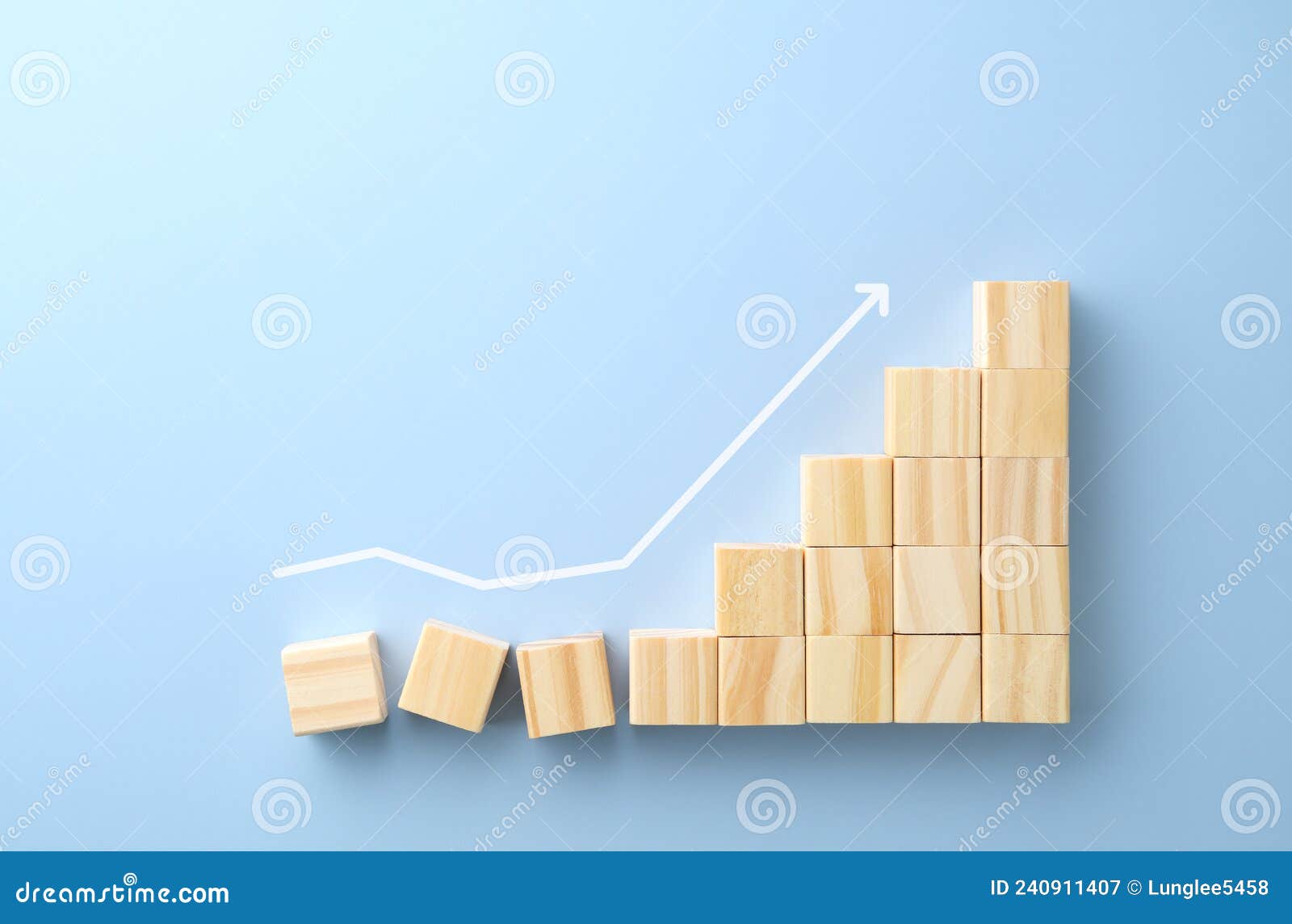 Wood blocks graph stock image. Image of concept, money - 240911407