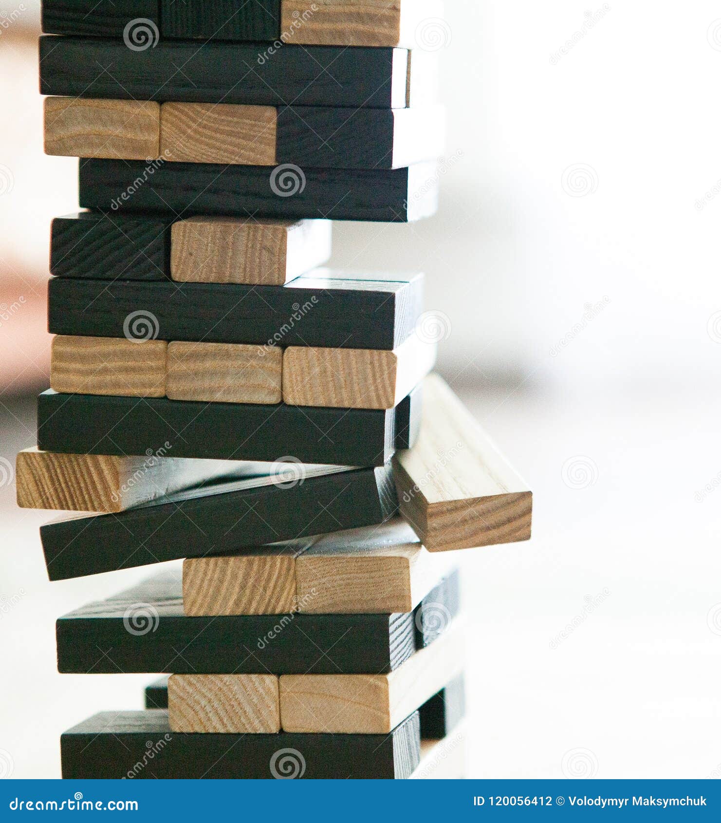 Wood Blocks Stack Game with Copy Space, Background. Concept of ...