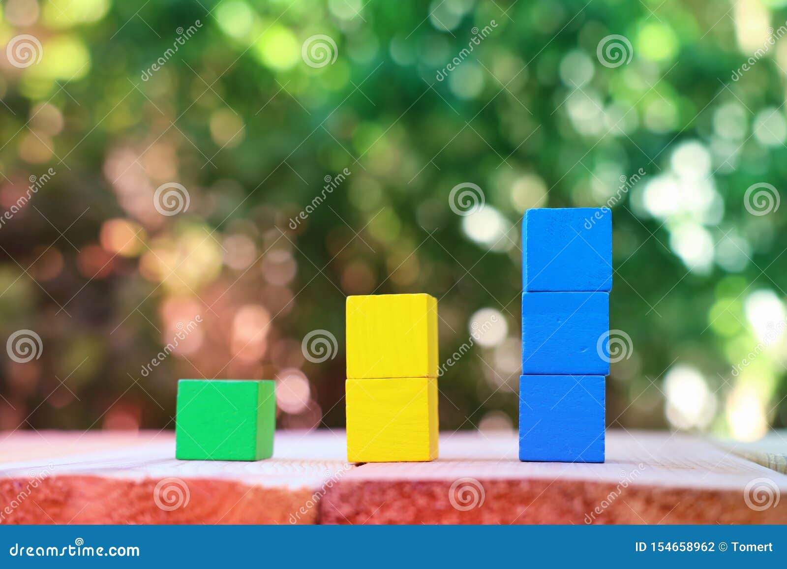 Wood Blocks Stacking As Step Stairs. Success and Development Concept ...