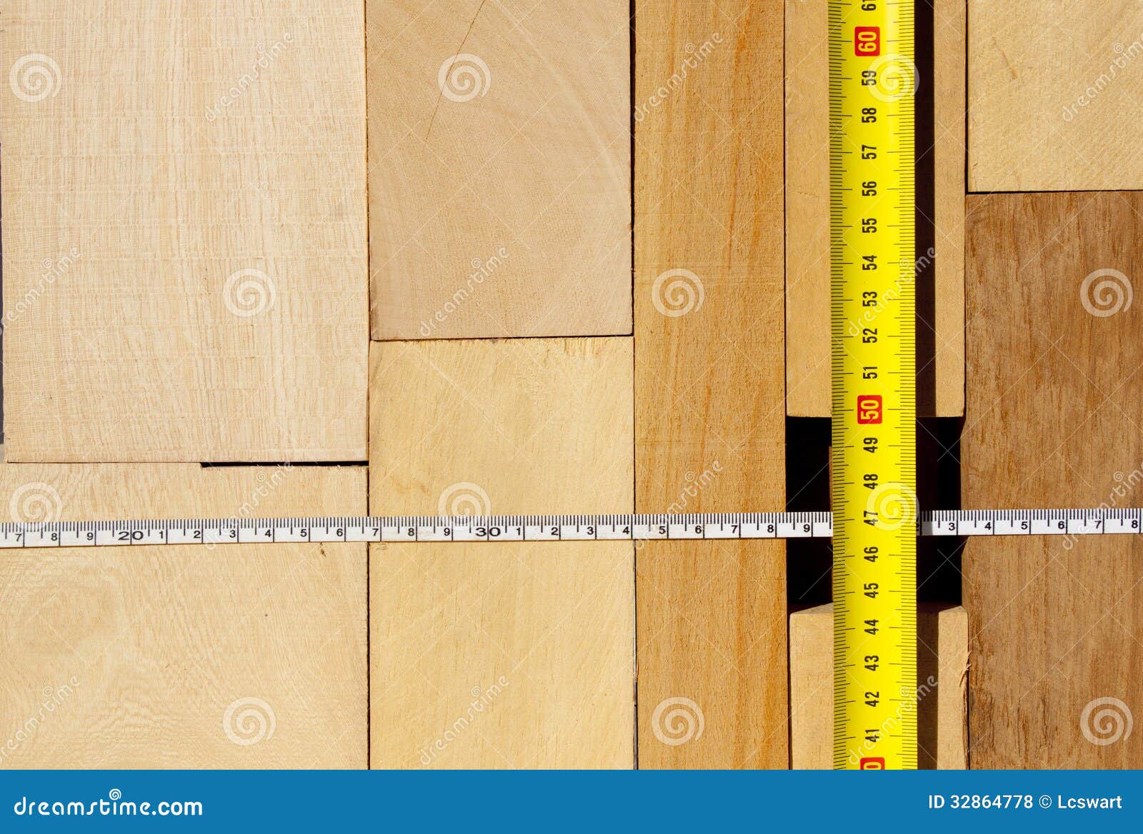 Wood Blocks and Tape Measure Stock Photo - Image of cubes, measure ...