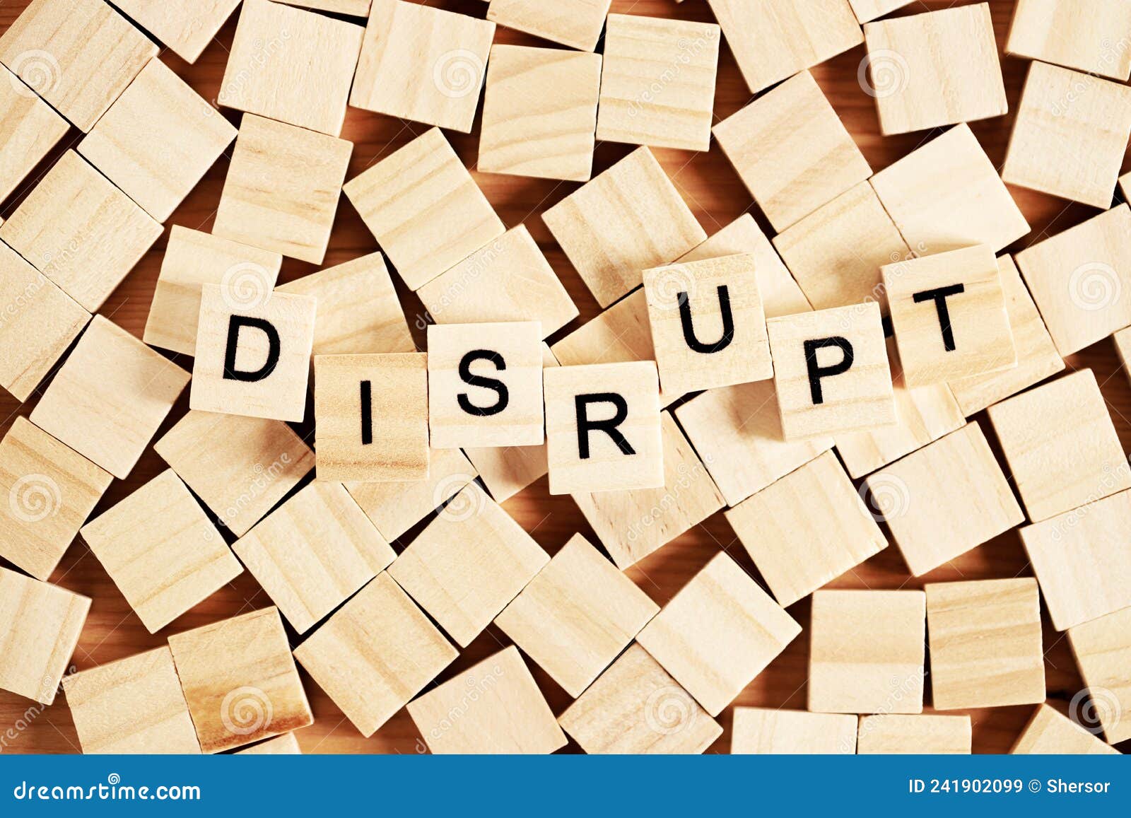 Wood Blocks with the Text Disrupt Stock Image - Image of closeup ...