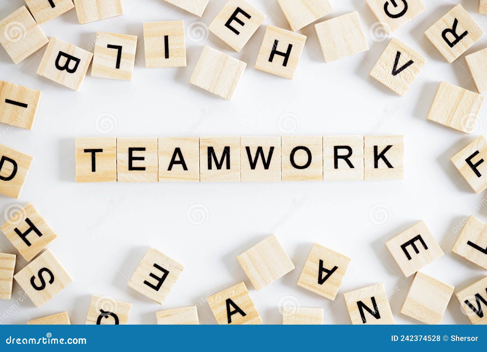 Wood Blocks with the Text Teamwork Stock Photo - Image of data, letters ...