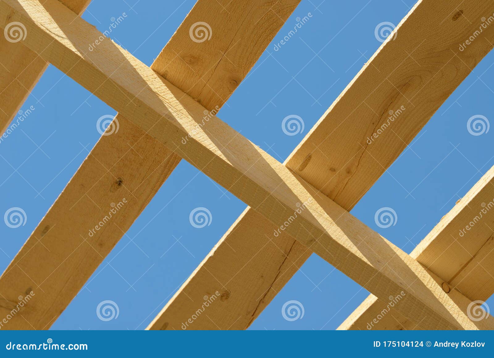 Wood Board Assembled on Construction Site. New Frame Structure of ...
