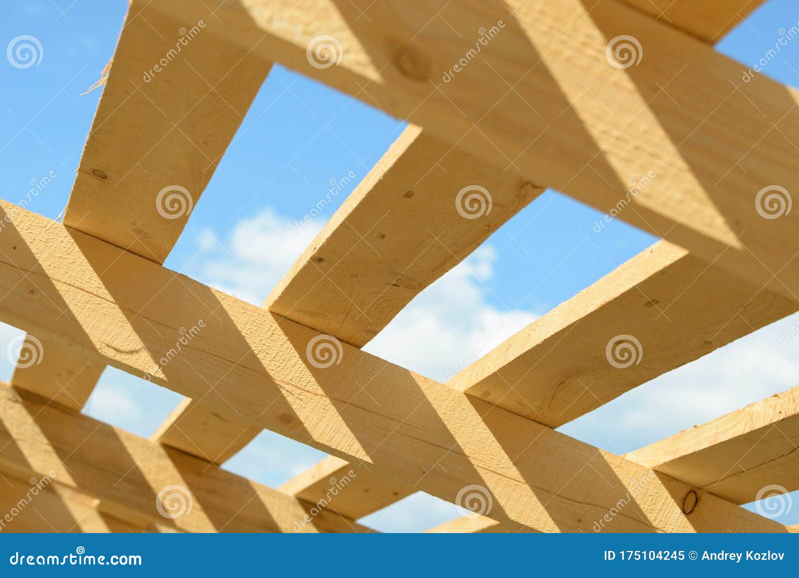 Wood Board Assembled on Construction Site. New Frame Structure of ...