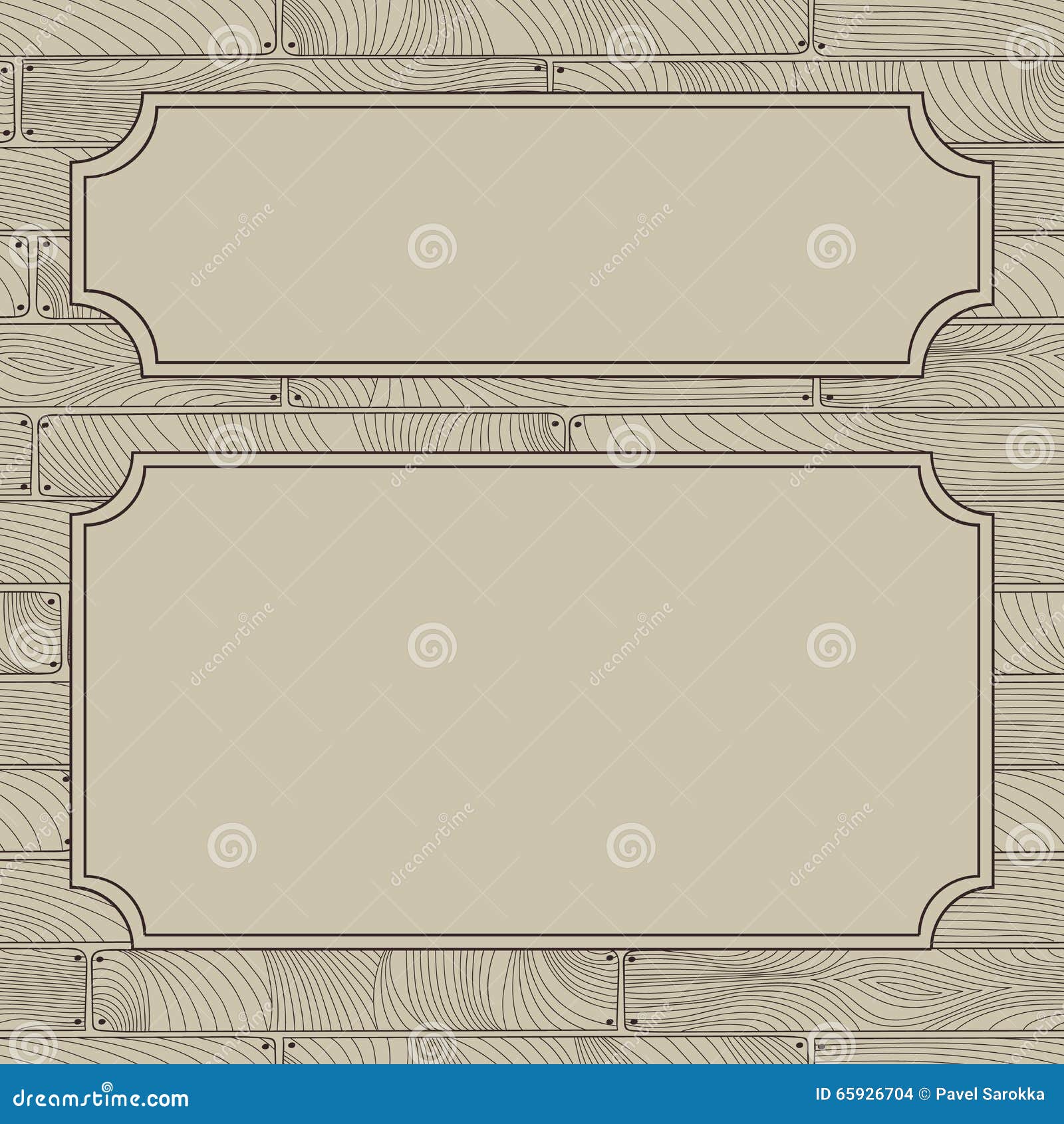 Wood Board Wall with Frames Template Stock Vector - Illustration of ...