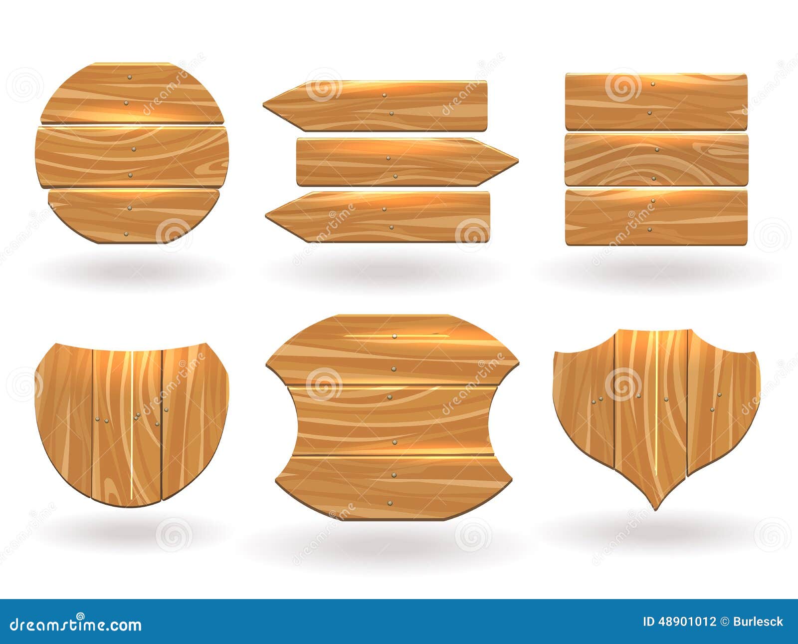 Wood Boards of Different Shapes Stock Vector - Illustration of ...