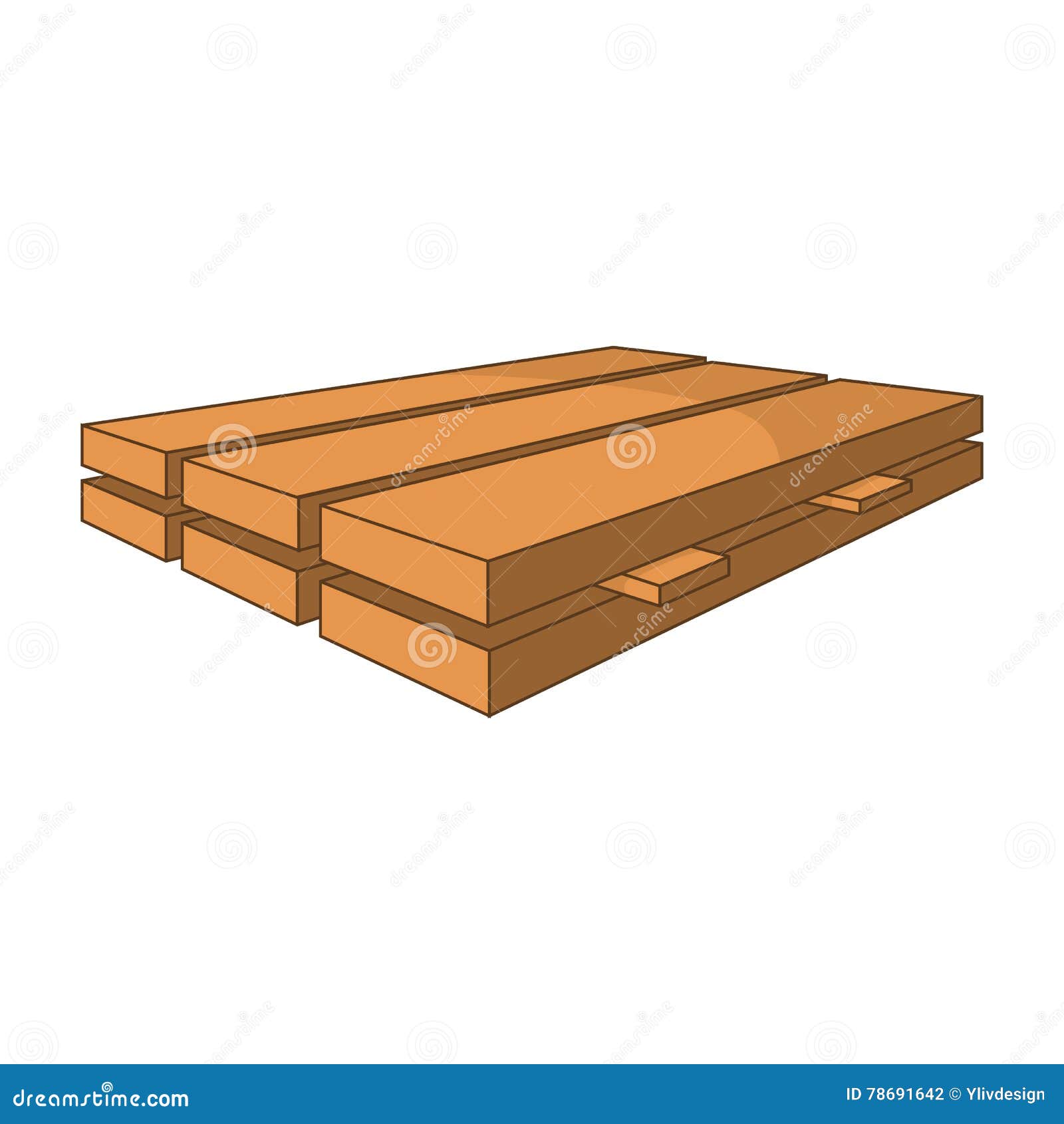 Wood Boards Icon, Cartoon Style Stock Vector - Illustration of ...