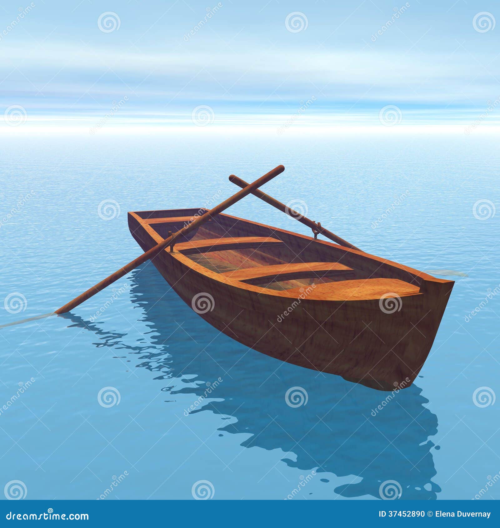 Wood boat - 3D render stock illustration. Illustration of nature - 37452890