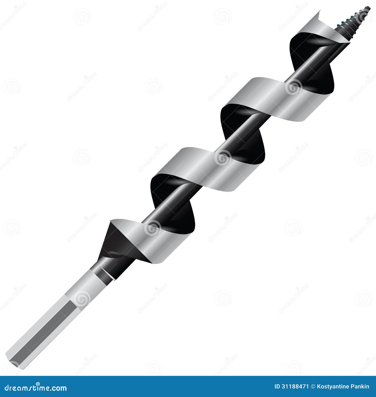 Wood boring drill bit stock vector. Illustration of spiral - 31188471