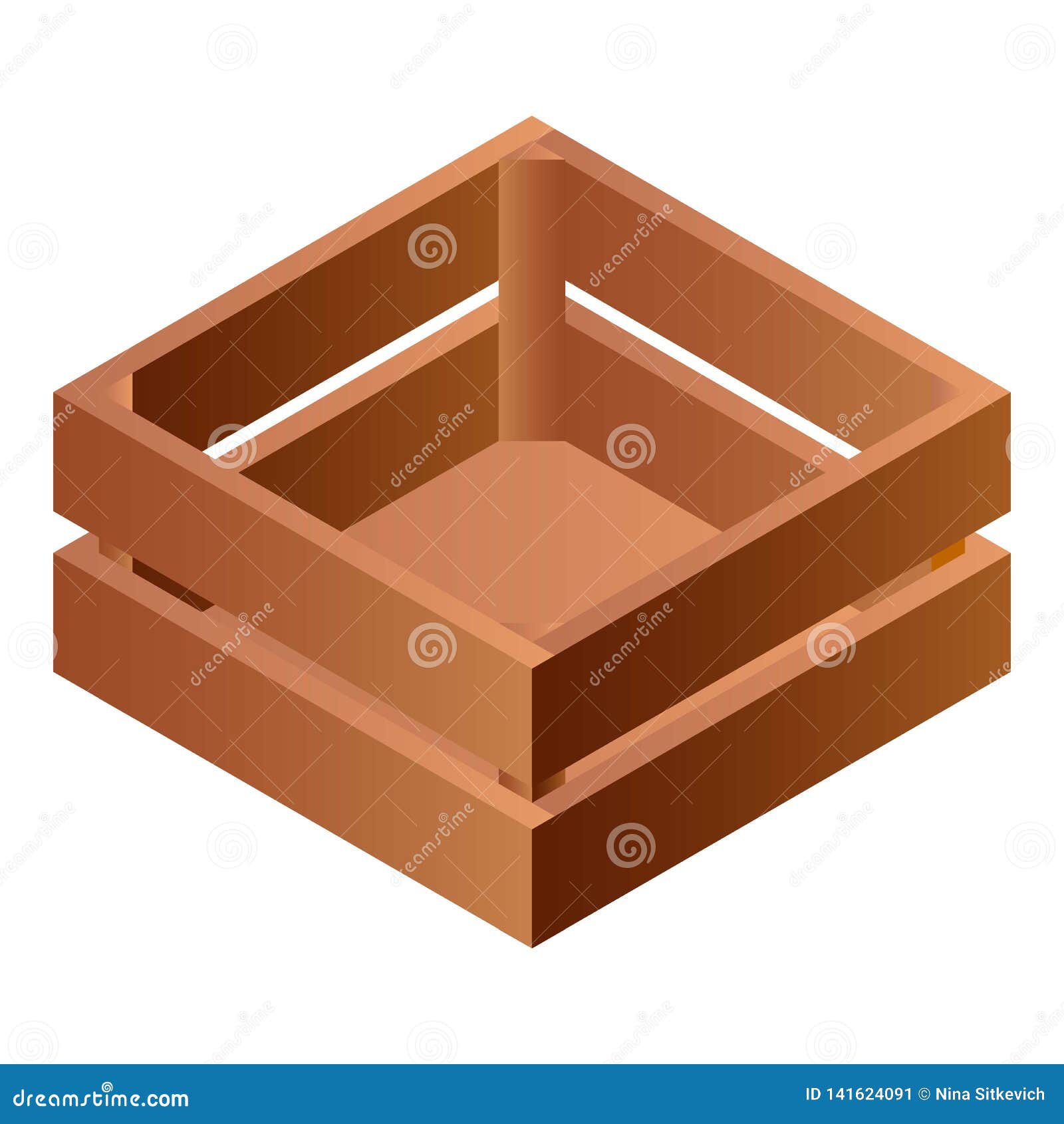 Wood Box Icon, Isometric Style Stock Vector - Illustration of freight ...