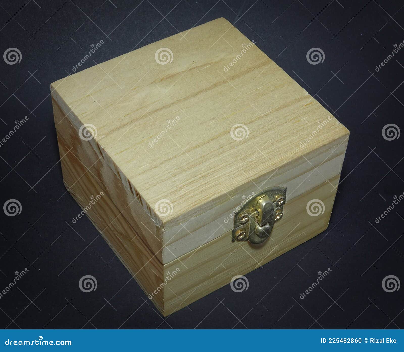 Wood box with lock stock photo. Image of carving, furniture - 225482860