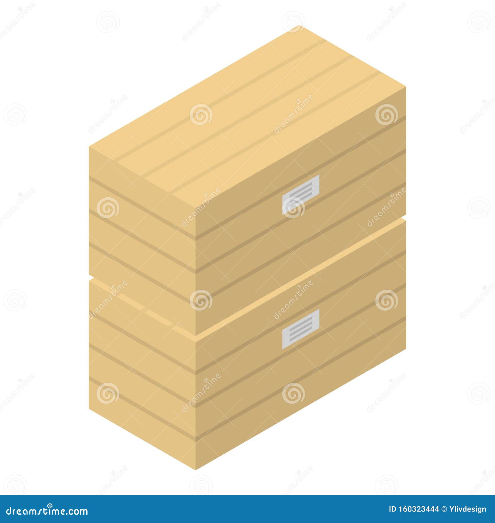 Wood Box Stack Icon, Isometric Style Stock Vector - Illustration of ...
