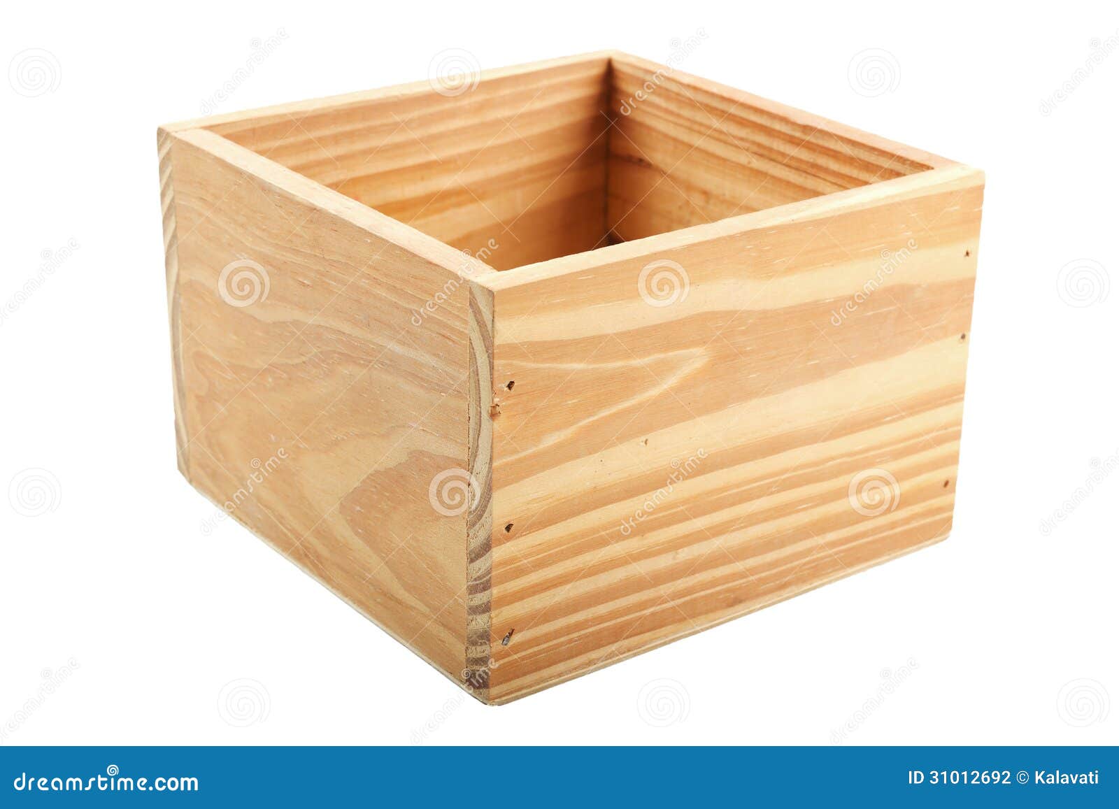 Wood Box on White Background Stock Photo - Image of board, isolated ...