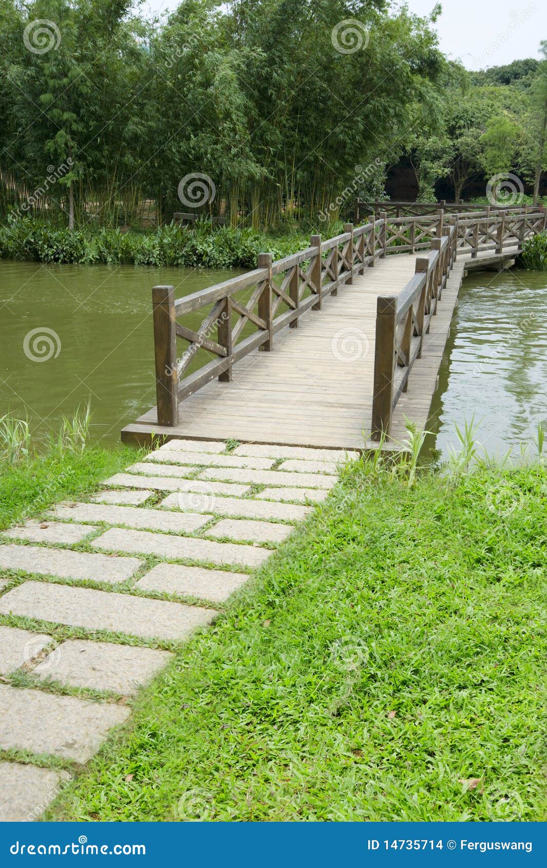 Wood bridge stock photo. Image of outdoors, crossing - 14735714