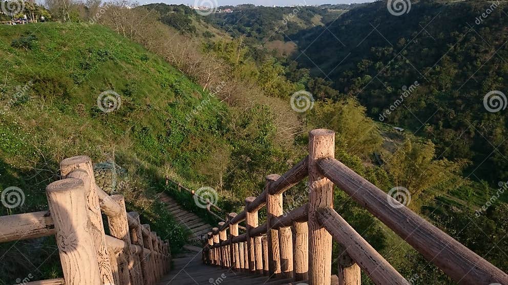 Wood bridge on hill stock image. Image of bridge, look - 79252951