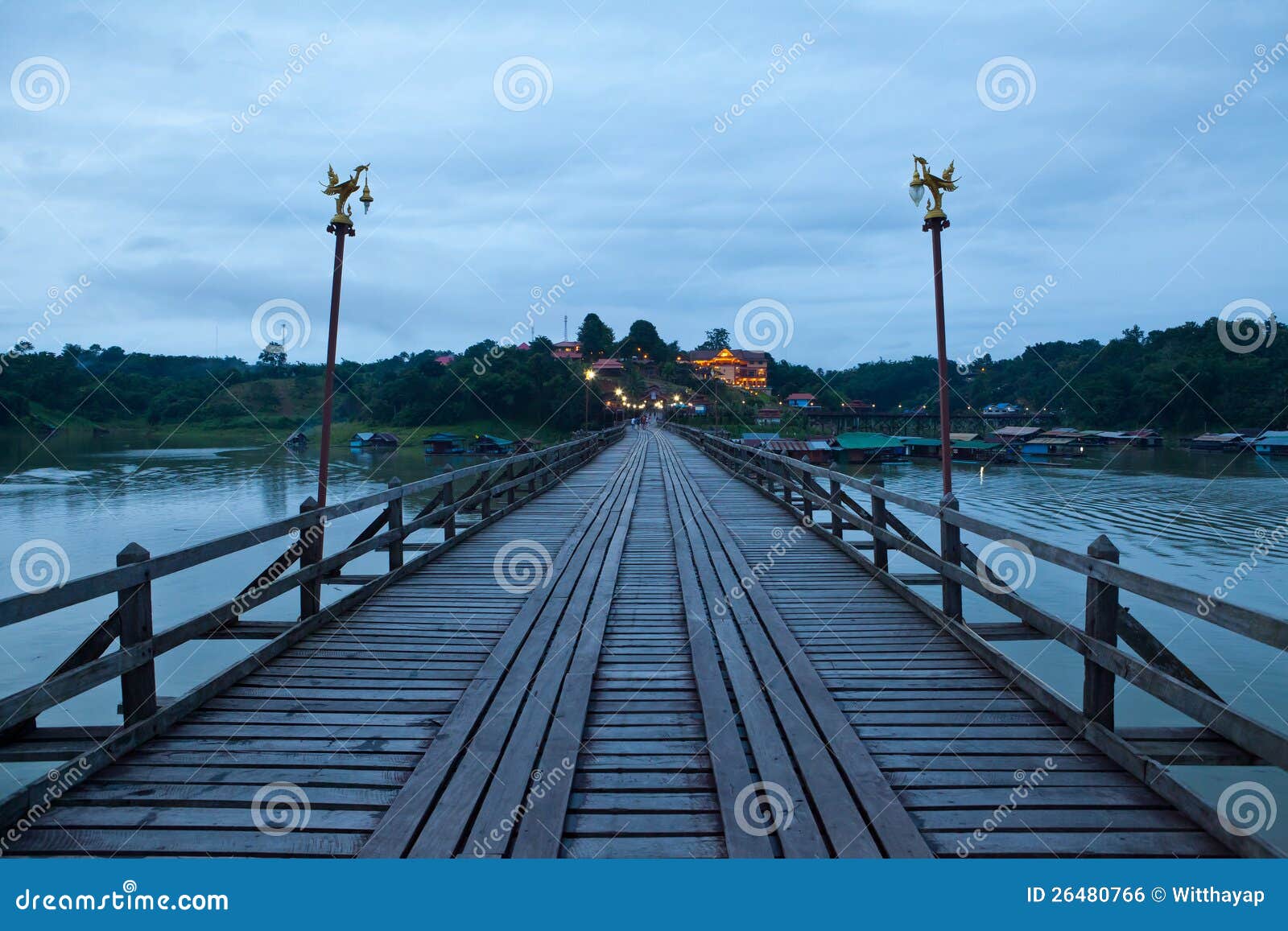 Wood bridge at night stock photo. Image of rope, home - 26480766