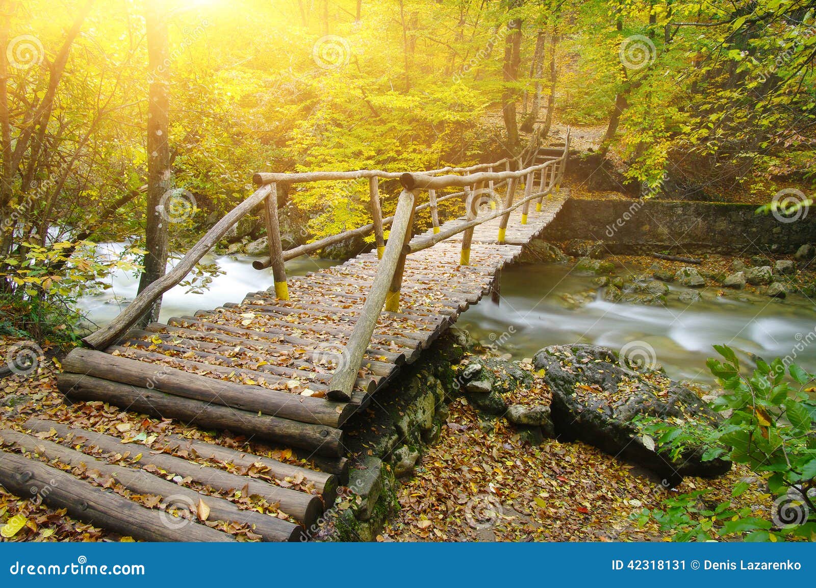 Wood bridge stock image. Image of countryside, wood, fall - 42318131