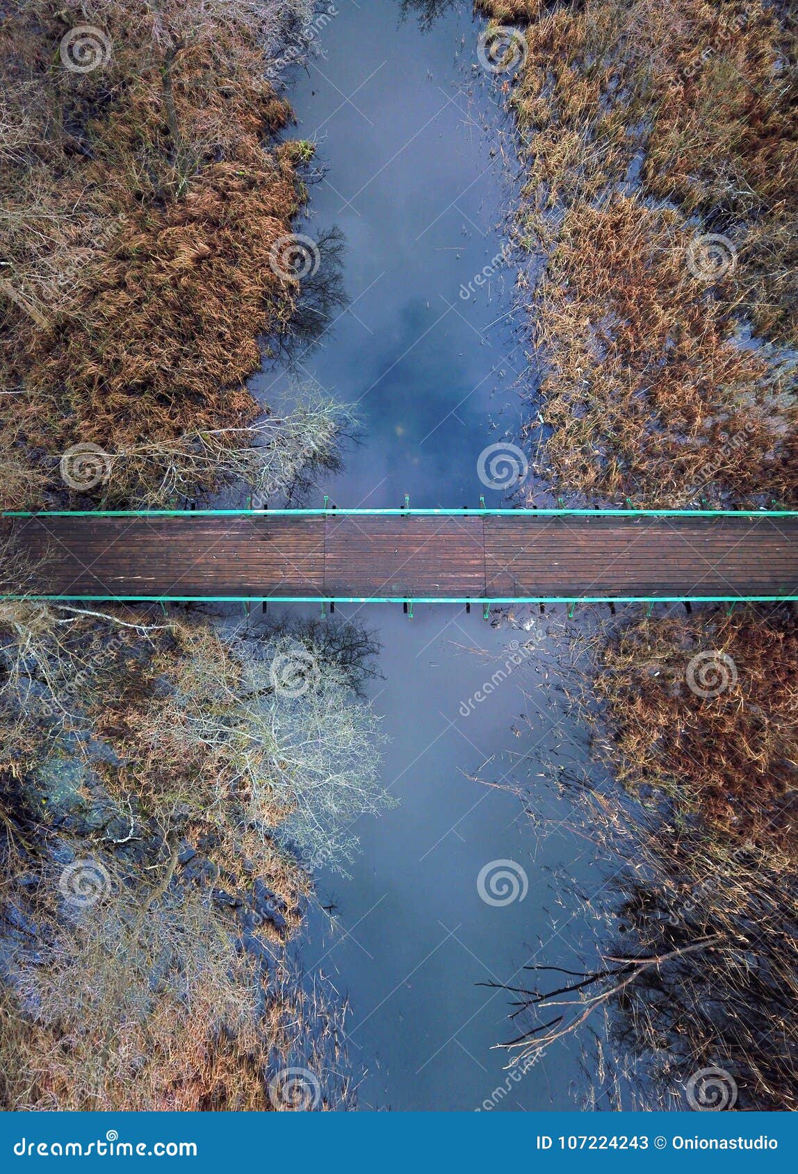 Wood Bridge Path on a River. Stock Image - Image of shot, path: 107224243