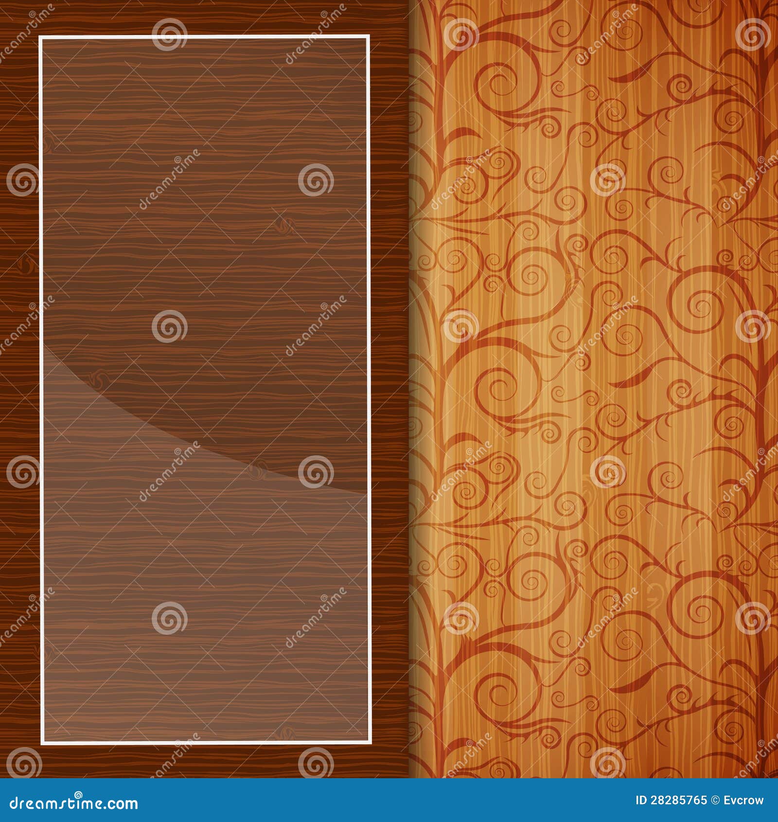 Wood Brochure with Floral Ornament Stock Vector - Illustration of ...