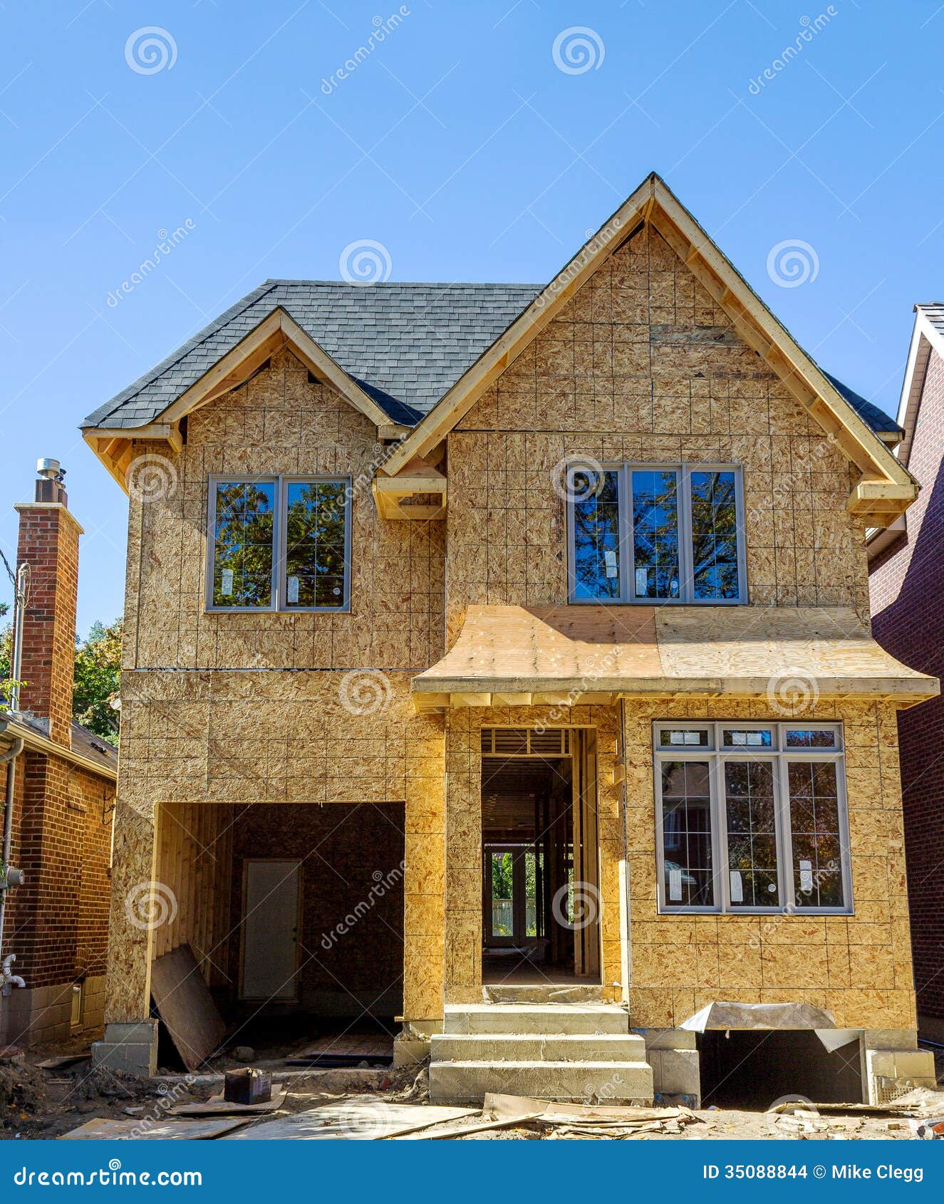 Wood building construction stock photo. Image of front - 35088844